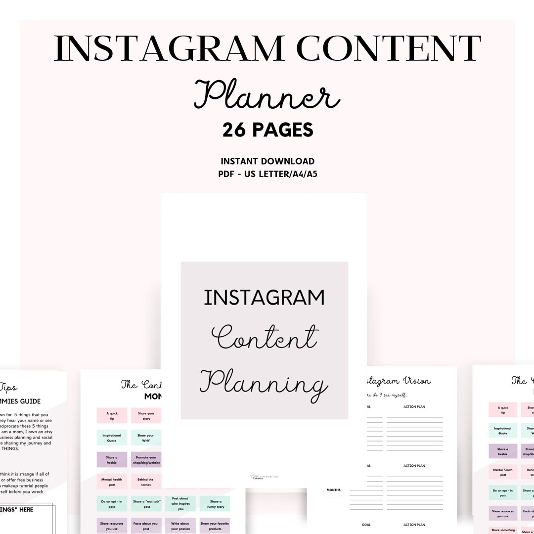 Social Media Planner, Social Media Content Calendar, Social Media ...