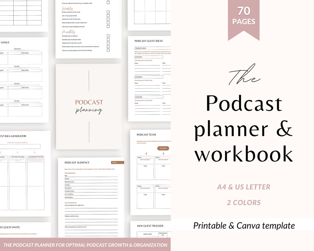Podcast Planner, Podcast Planning, Printable Podcast Planner, Editable ...
