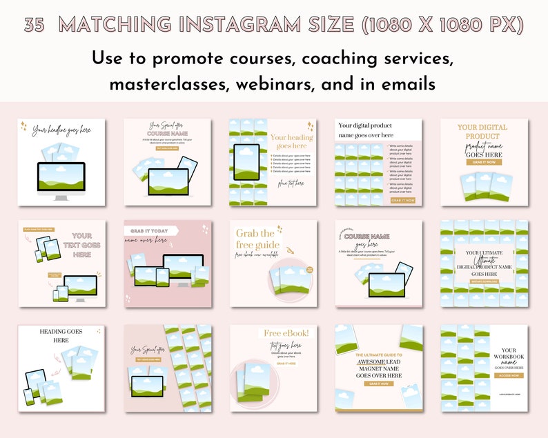 Canva Course Mockup Template, Digital Product Mockup, Course Creator ...
