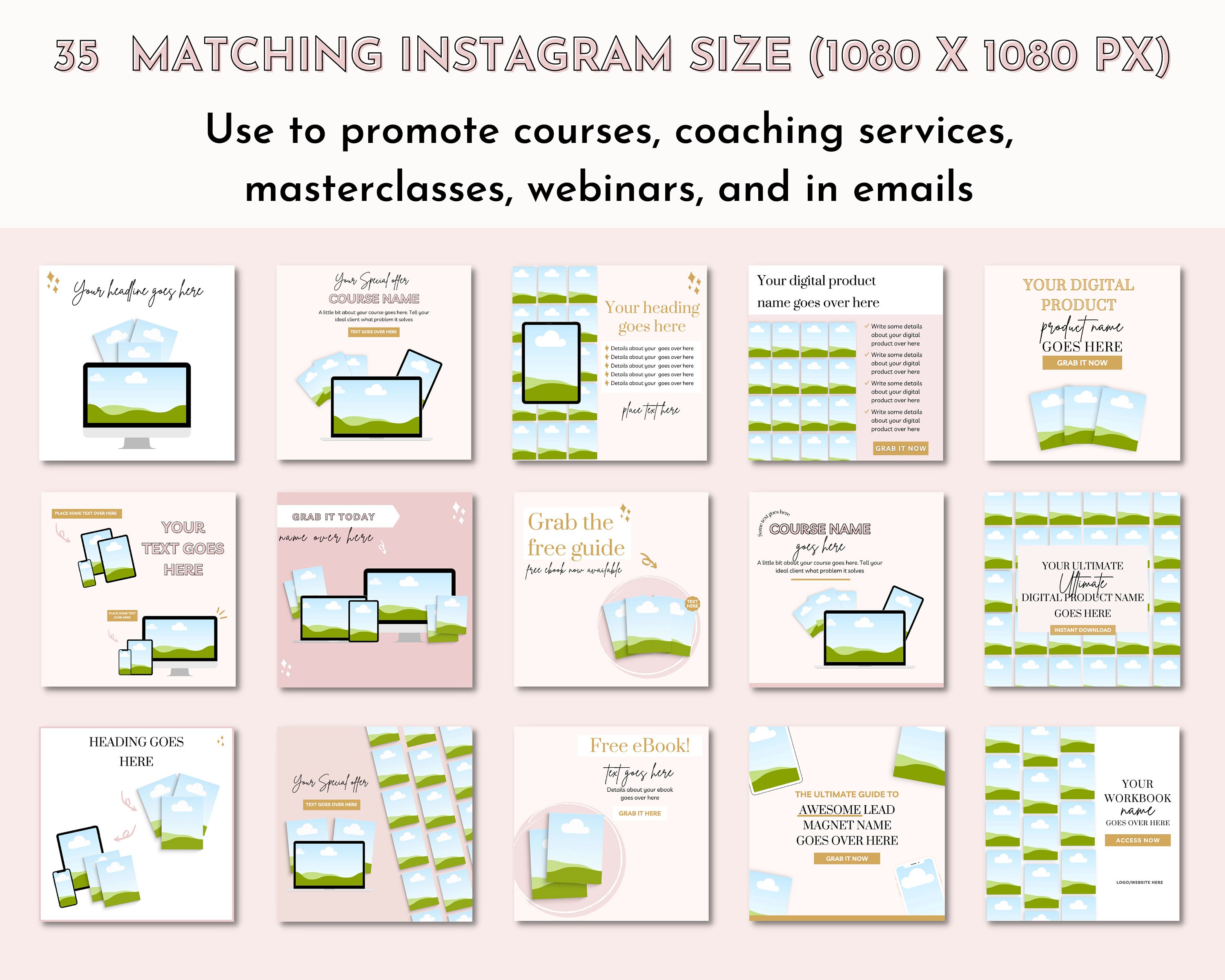 Canva Course Mockup Template, Digital Product Mockup, Course Creator ...
