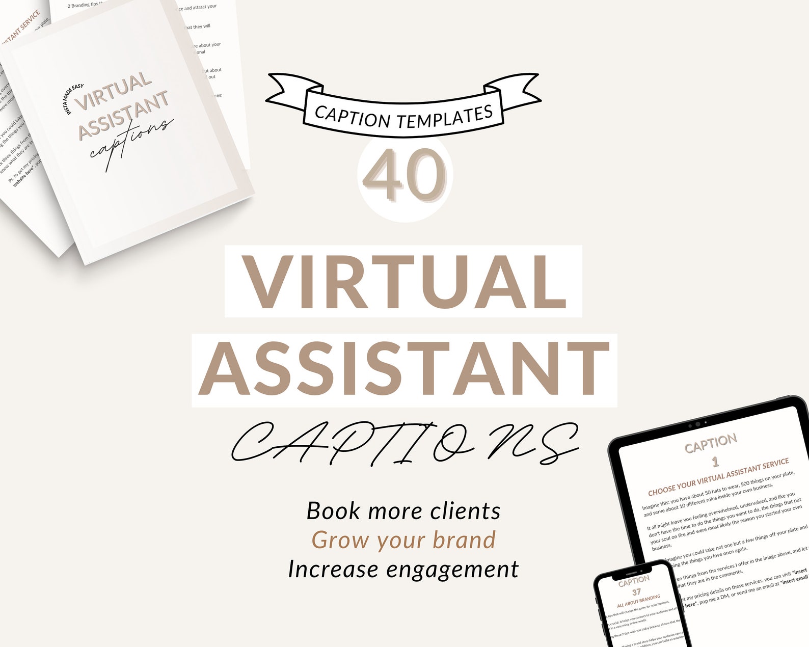 Virtual Assistant Captions 40 Captions VA Content Ideas - Etsy