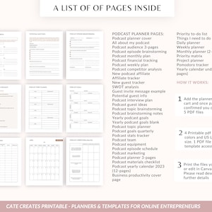 Podcast Planner, Podcast Planning, Printable Podcast Planner, Editable ...