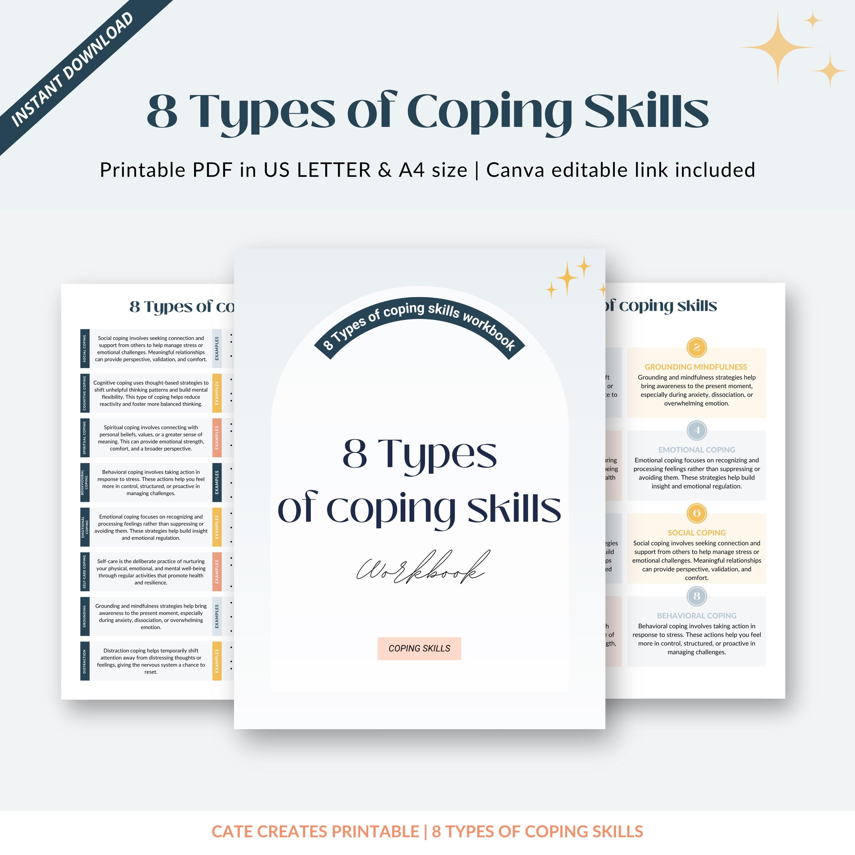 8 Types of Coping Skills, Coping Skills Worksheet, Coping Skills ...