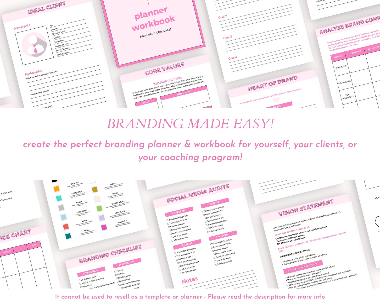 Brand Planner and Workbook, Canva Brand Planner, Editable Brand Planner ...
