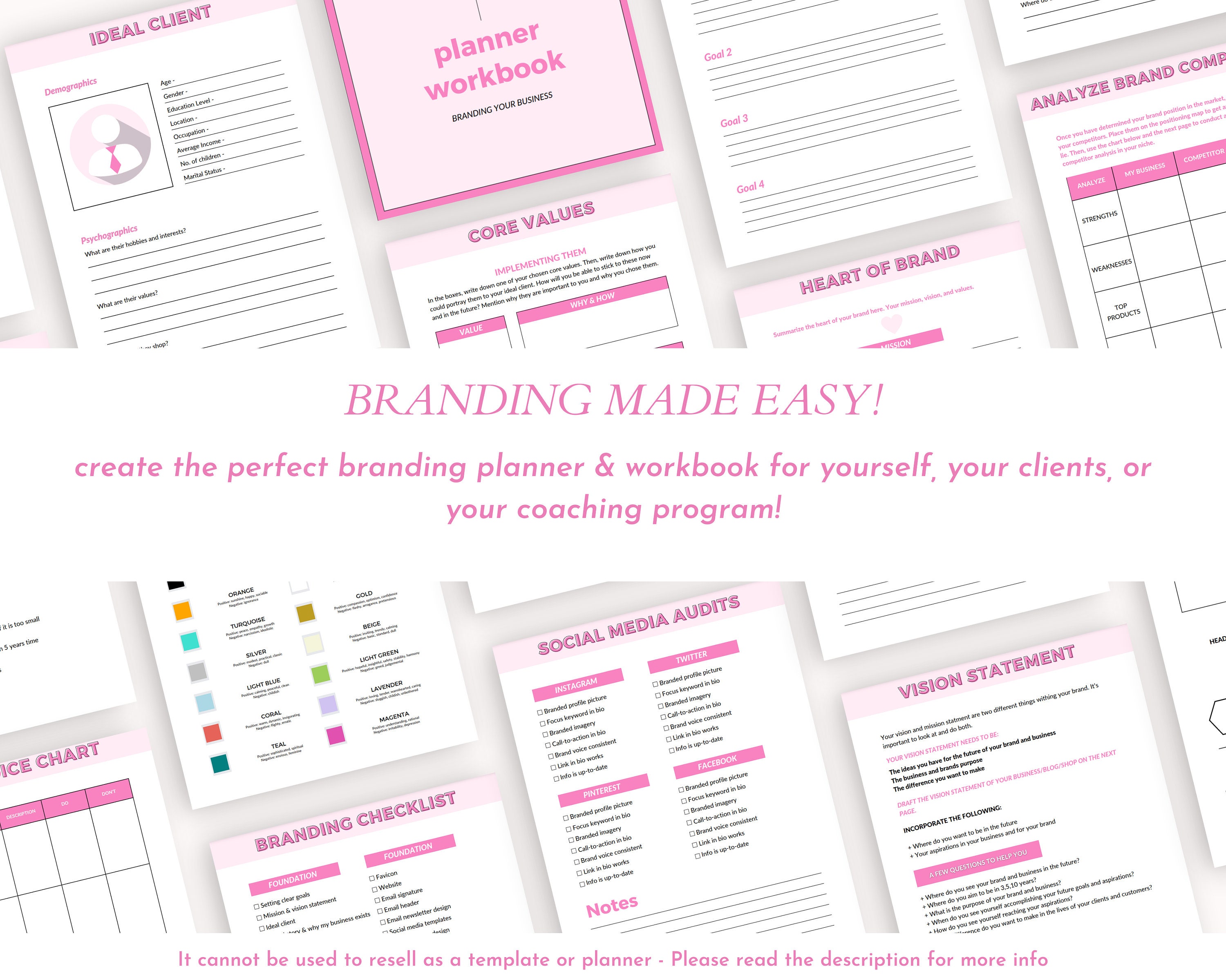 Brand Planner and Workbook Canva Brand Planner Editable - Etsy