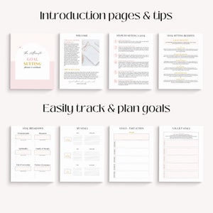 Goal Planner Canva Template, Goal Setting Worksheet, Goals Planner ...