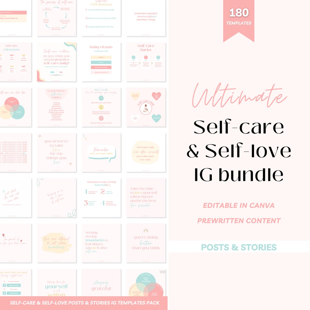 Self-care Instagram Templates, Self-love Templates, Self-care Content ...
