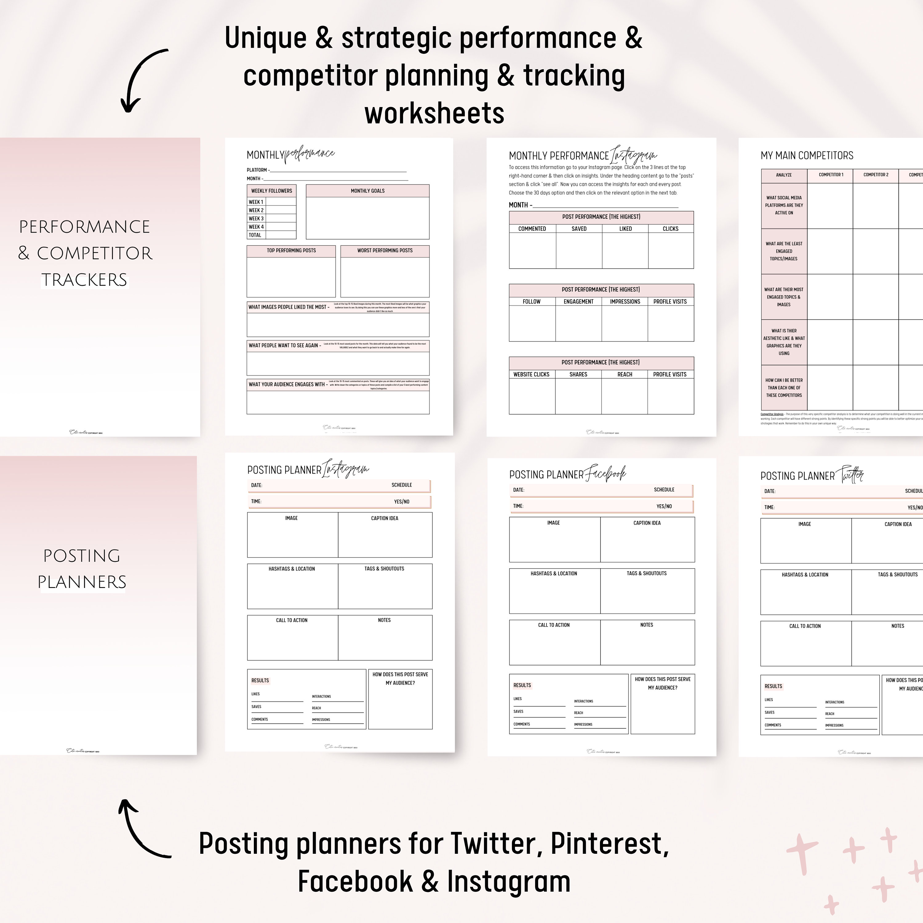 Social Media Planner Business Planner Blogging planner | Etsy