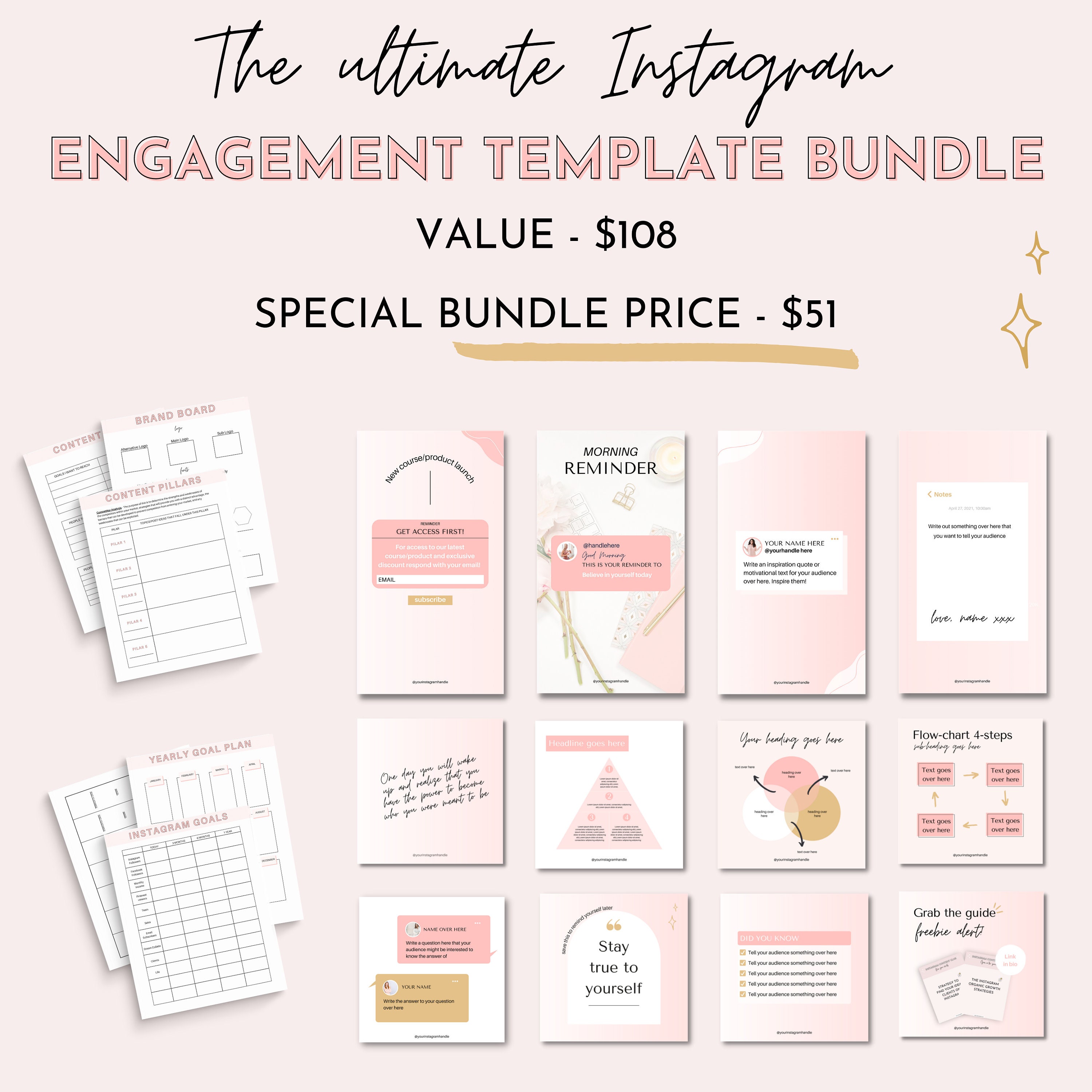 Instagram Engagement Booster Template Bundle Social Media | Etsy