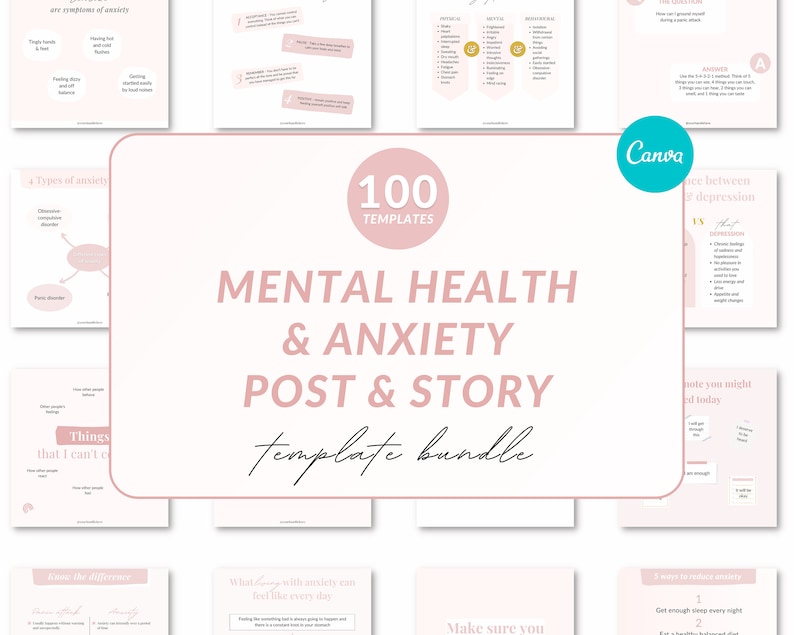 Mental Health Anxiety Post Templates Anxiety Templates - Etsy