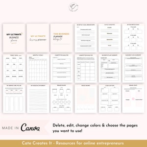 Editable Business Planner, Business Planner Canva Template, Small ...