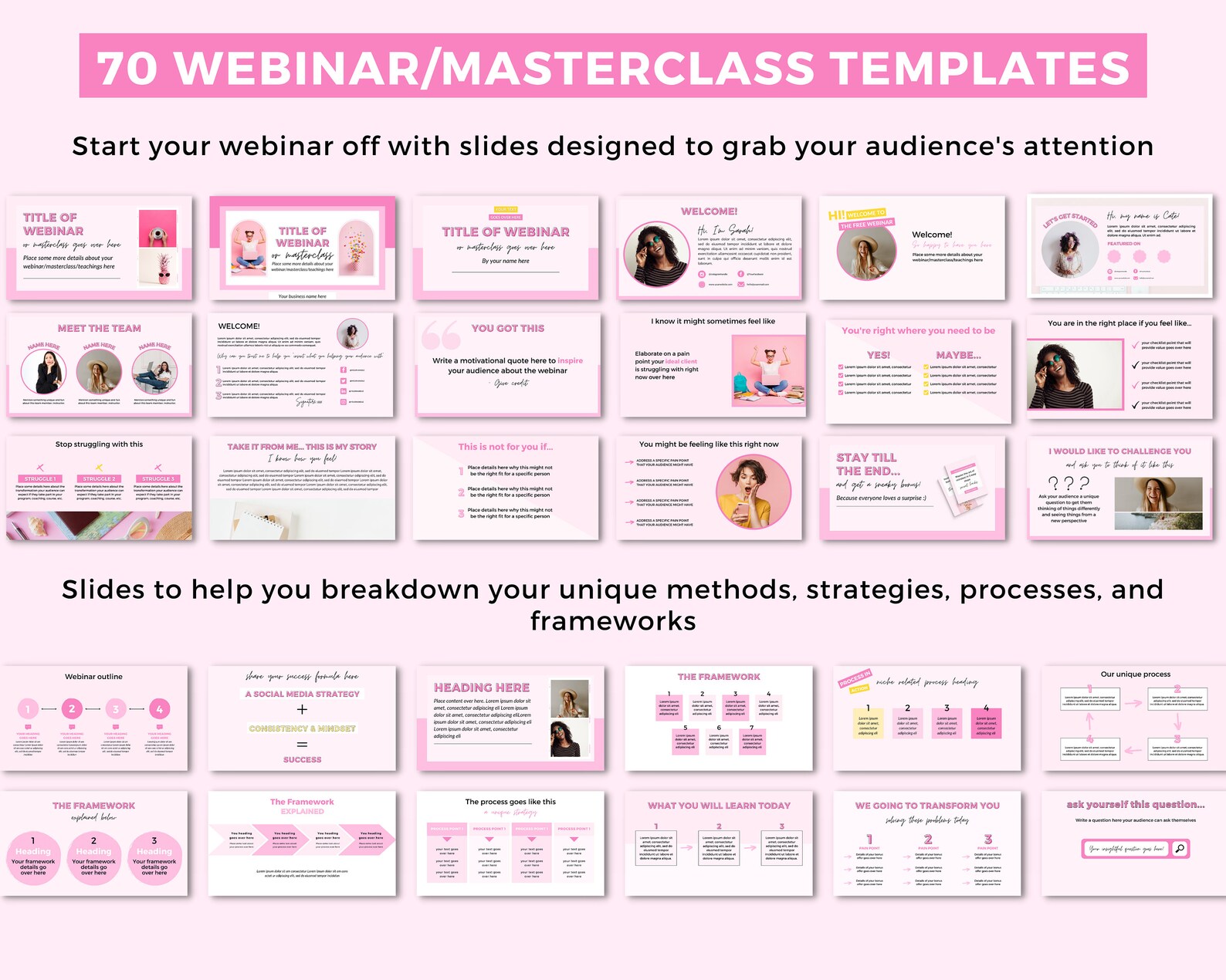 Webinar Slide Deck Template Canva Course Creator Slide Deck - Etsy