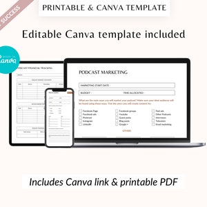 Podcast Planner, Podcast Planning, Printable Podcast Planner, Editable ...