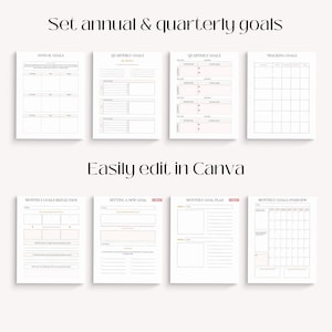 Goal Planner Canva Template, Goal Setting Worksheet, Goals Planner ...