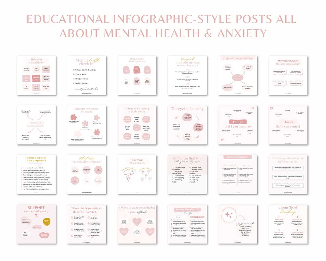 Mental Health Anxiety Post Templates Anxiety Templates - Etsy