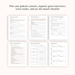 Podcast Planner, Podcast Planning, Printable Podcast Planner, Editable ...
