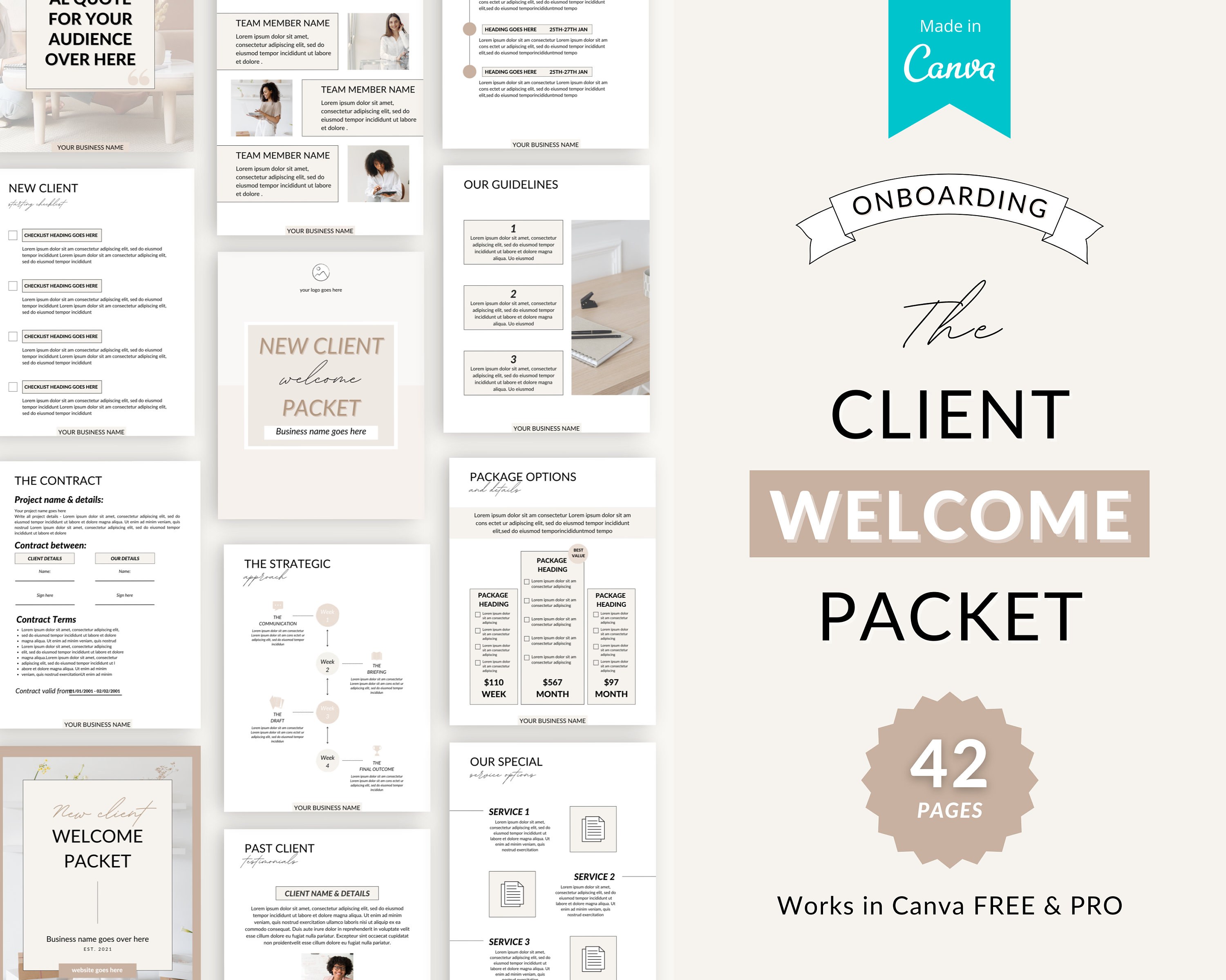 Client Onboarding Template Bundle, Welcome Packet, Services & Pricing ...