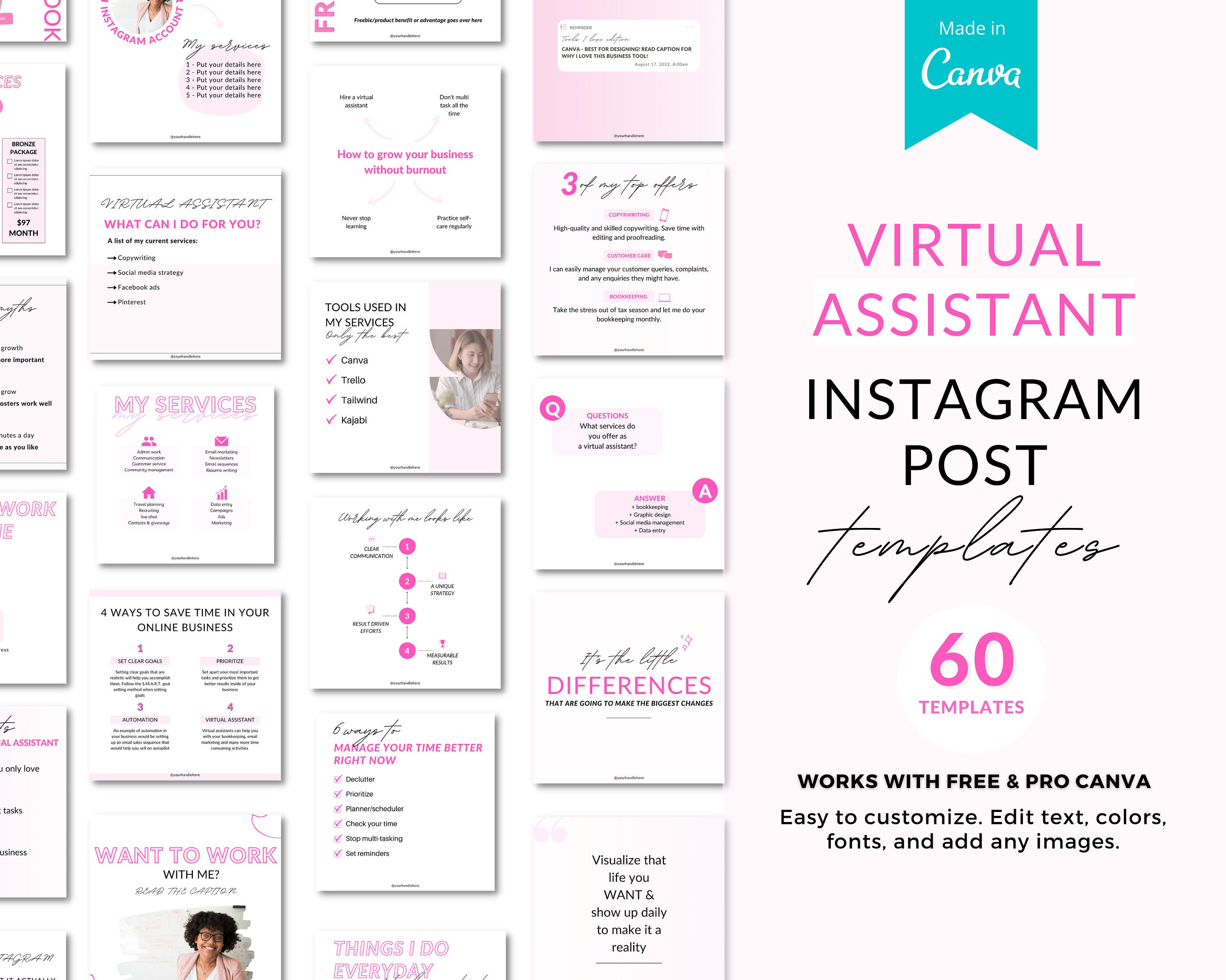 Virtual Assistant Instagram, Instagram Templates Virtual Assistant ...