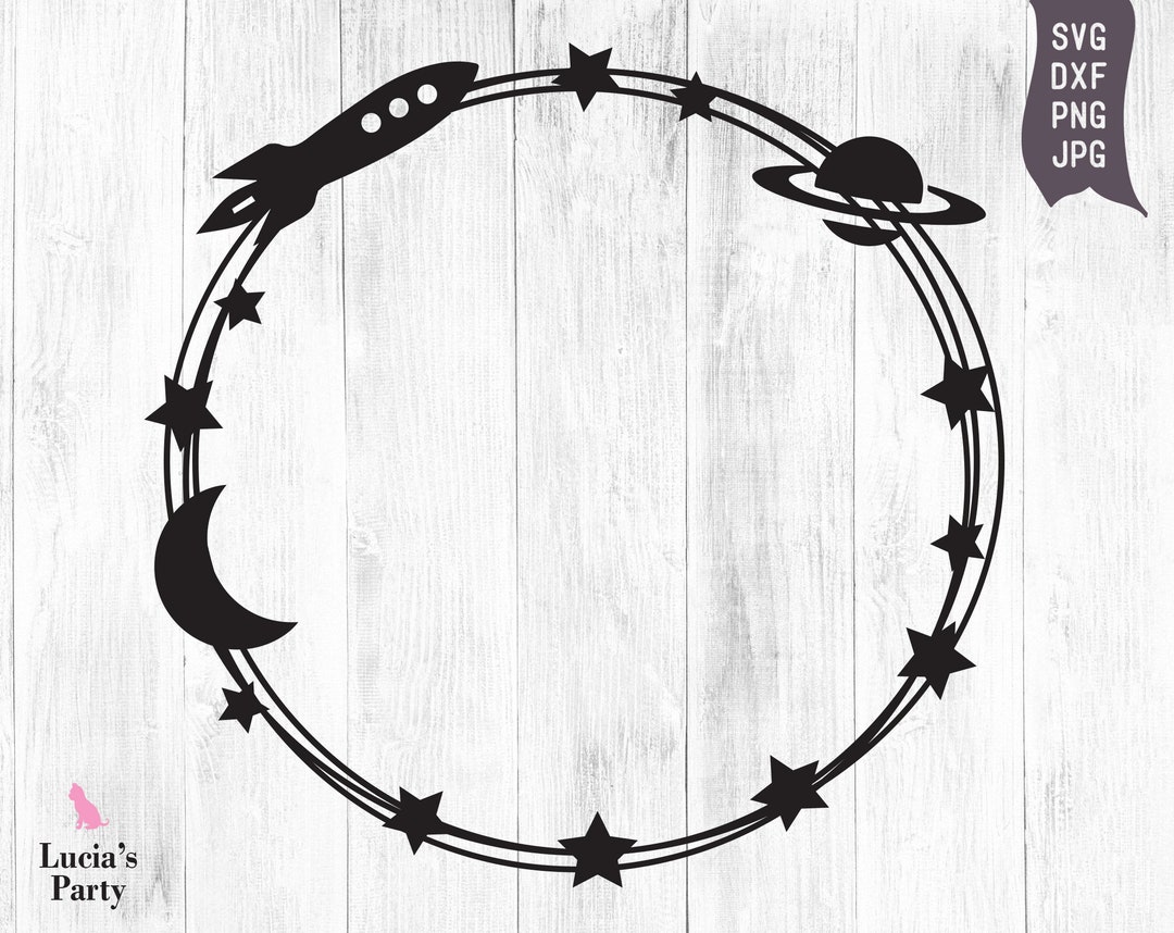 Galaxy Svg File, Star Frame Svg, Moon Svg for Cricut, Monogram Frame ...