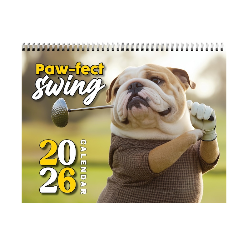 Funny Calendar 2026 | Dogs and Golf | White Elephant Gifts for Adults ...