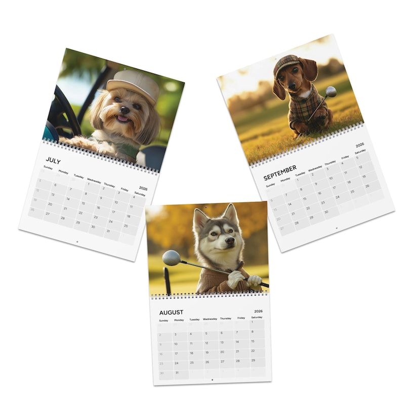 Funny Calendar 2026 | Dogs and Golf | White Elephant Gifts for Adults ...