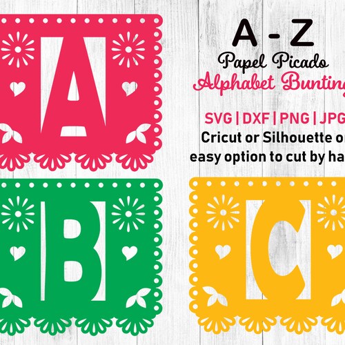 Svg Cutting Files Svg Wedding Banner Svg Papel Picado | Etsy UK