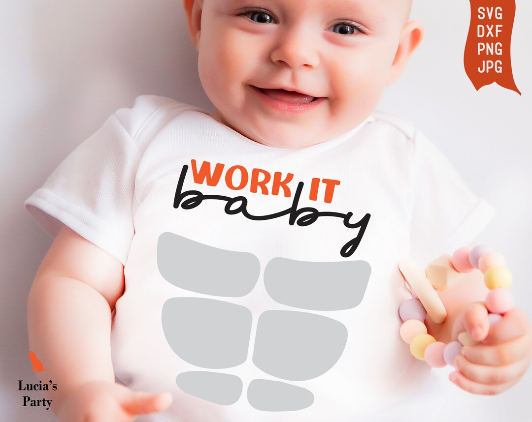 Work It Baby SVG, Funny Baby Boy Svg, Fitness Baby Onesie, Workout Baby ...