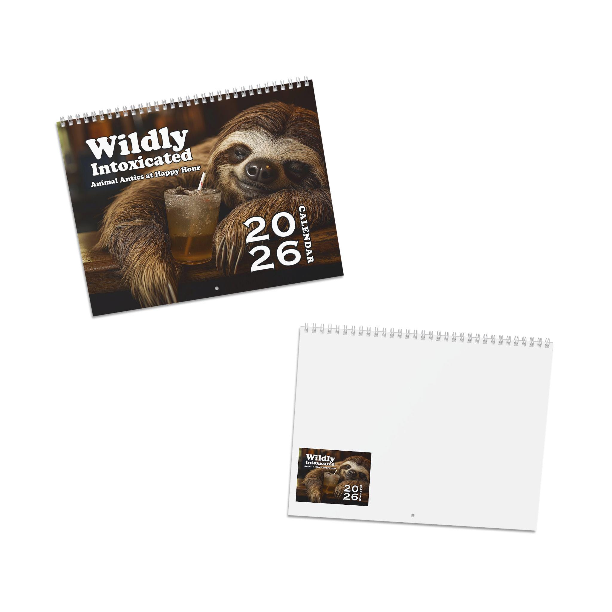 Funny Calendar 2026 Drunk Animals in Bar, Funny Yearly Planner, Animal ...
