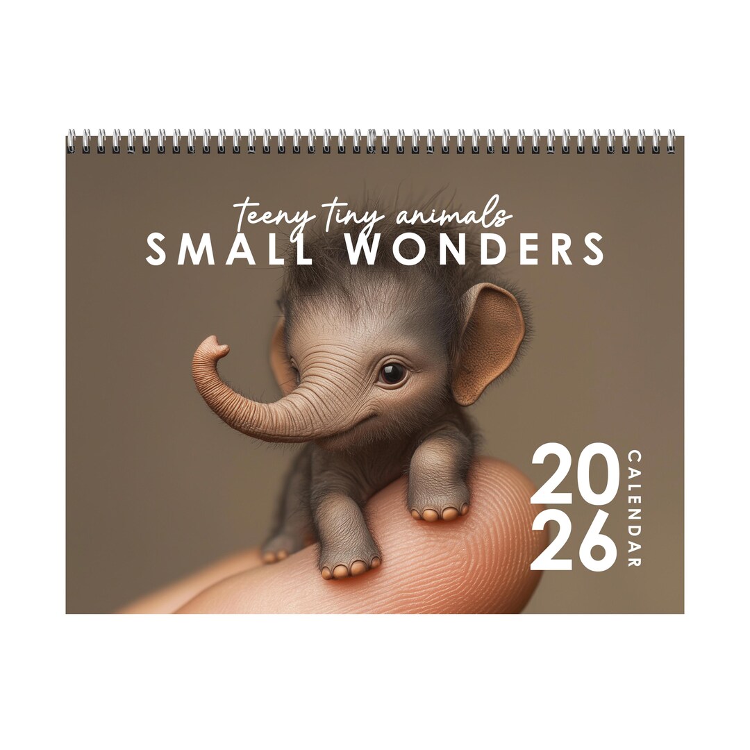 Tiny Animals Calendar 2026, Adorable Miniature Creatures, Cute Small ...