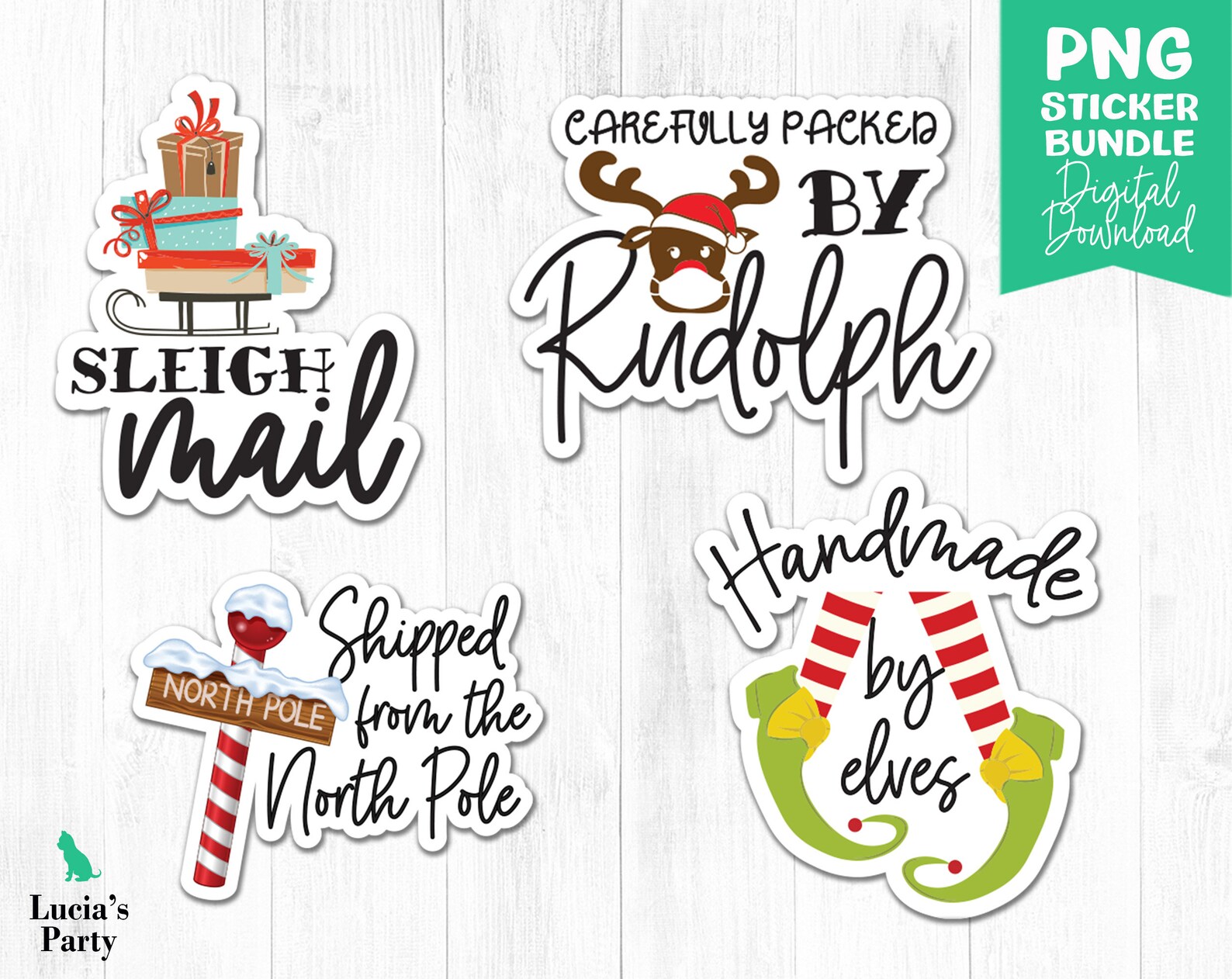 Christmas Sticker Mail Sticker PNG Small Business Stickers - Etsy