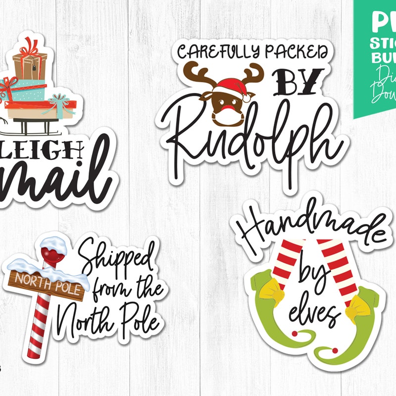 Santa Stickers - Etsy