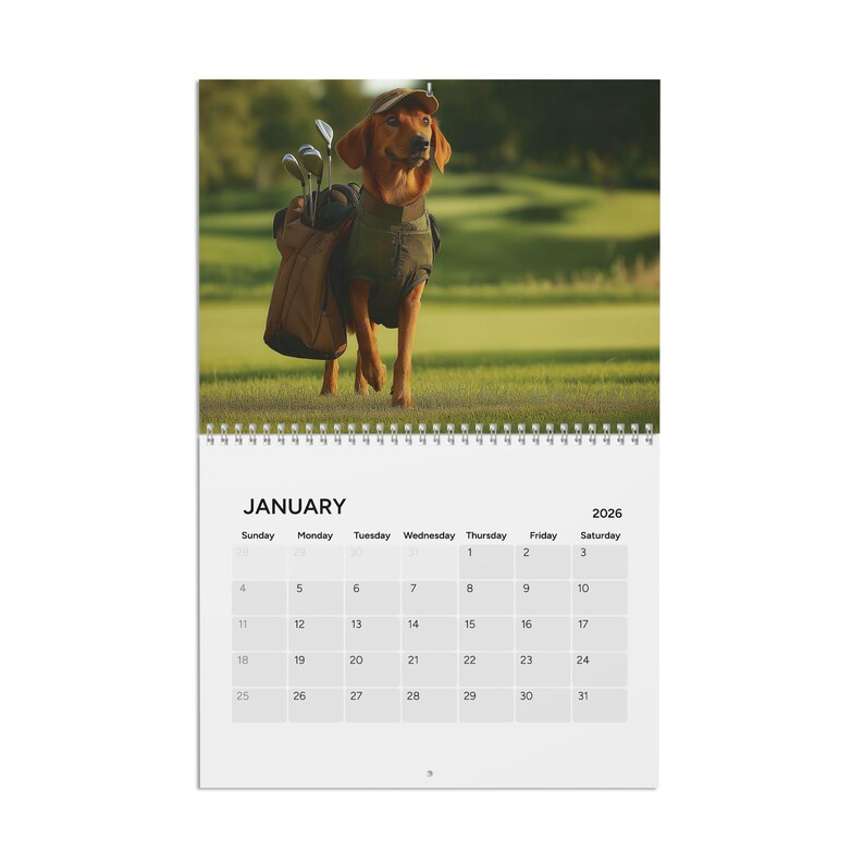 Funny Calendar 2026 | Dogs and Golf | White Elephant Gifts for Adults ...