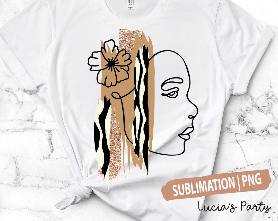Woman Line Art Clipart, Woman Sublimation Designs Downloads, Woman Face ...