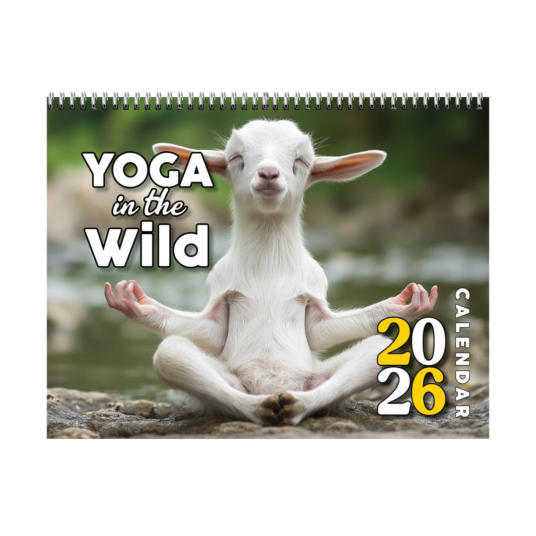 Funny Calendar 2026 | Animals and Yoga | White Elephant Gifts for ...