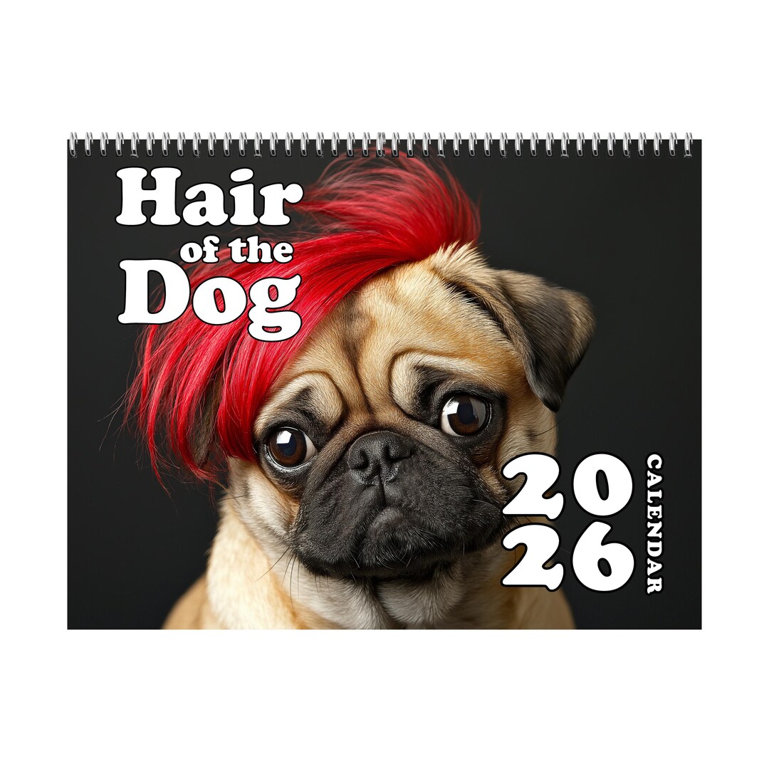 Funny Calendar 2026 | Dogs With Hairstyles | White Elephant Gifts for ...