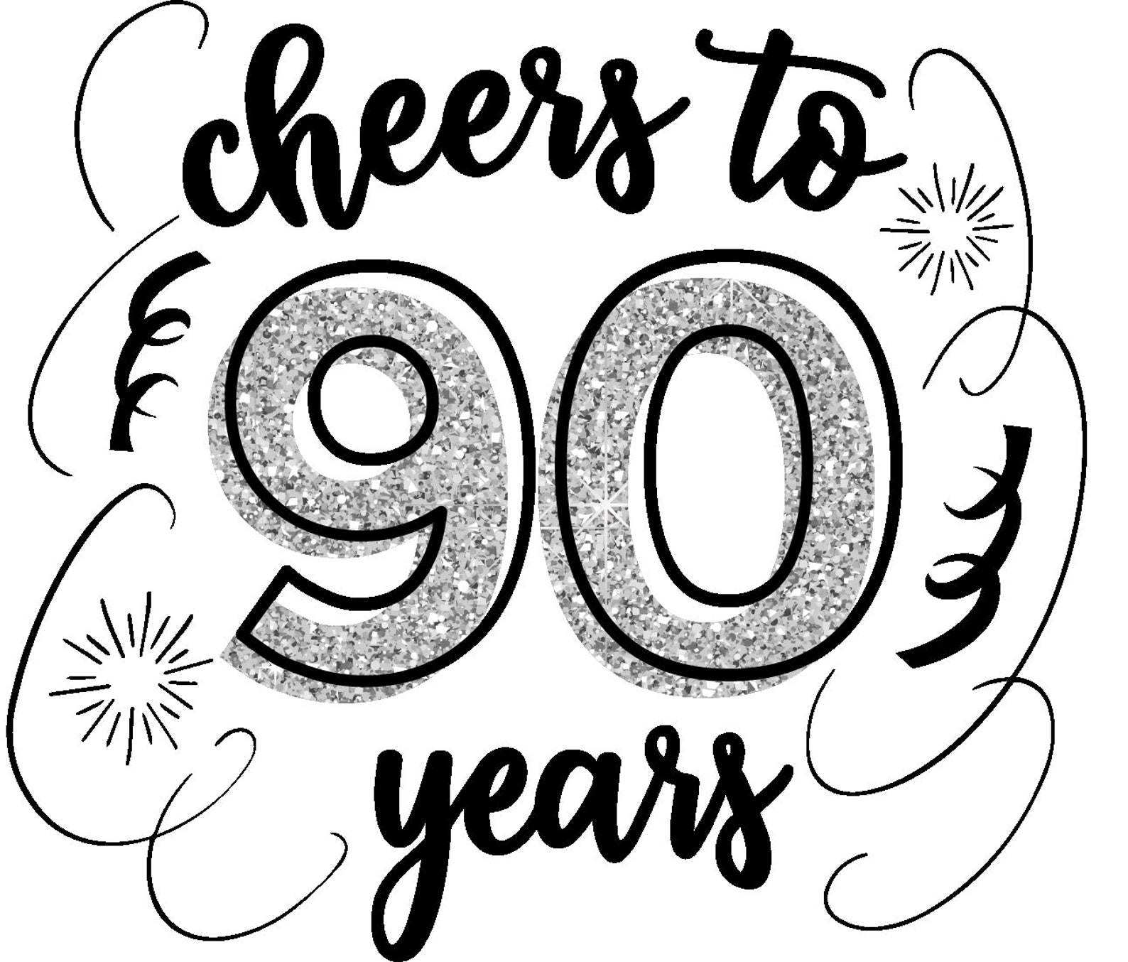 Cheers to 90 Years SVG 90th Birthday Svg for Girl 90 Birthday - Etsy Canada