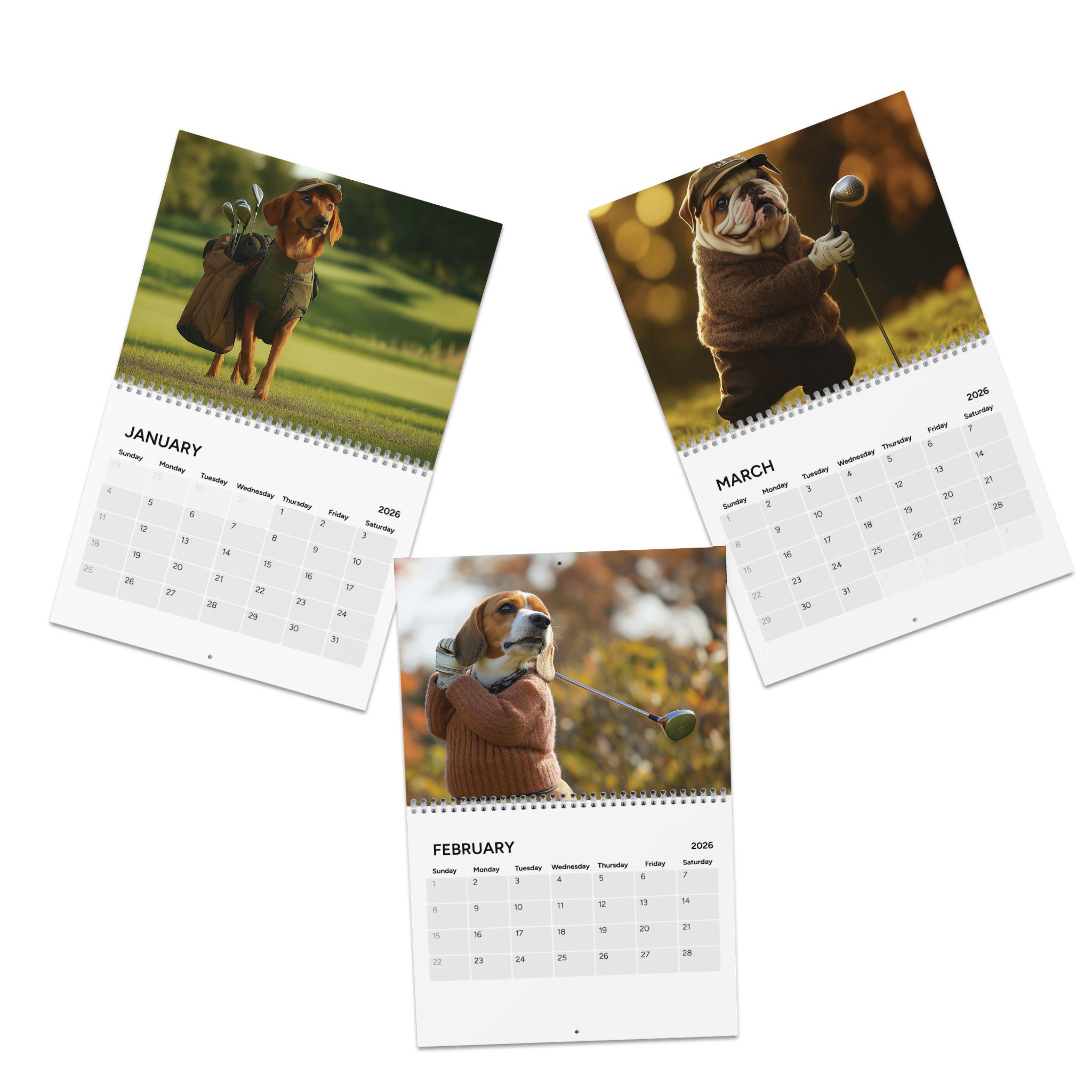 Funny Calendar 2026 | Dogs and Golf | White Elephant Gifts for Adults ...