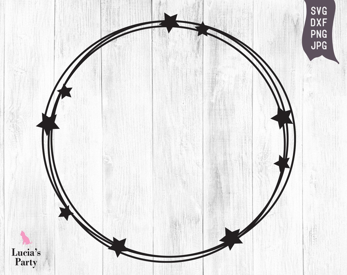 Circle Stars Svg, Circle Monogram Border SVG, Circle Monogram Frame Svg ...