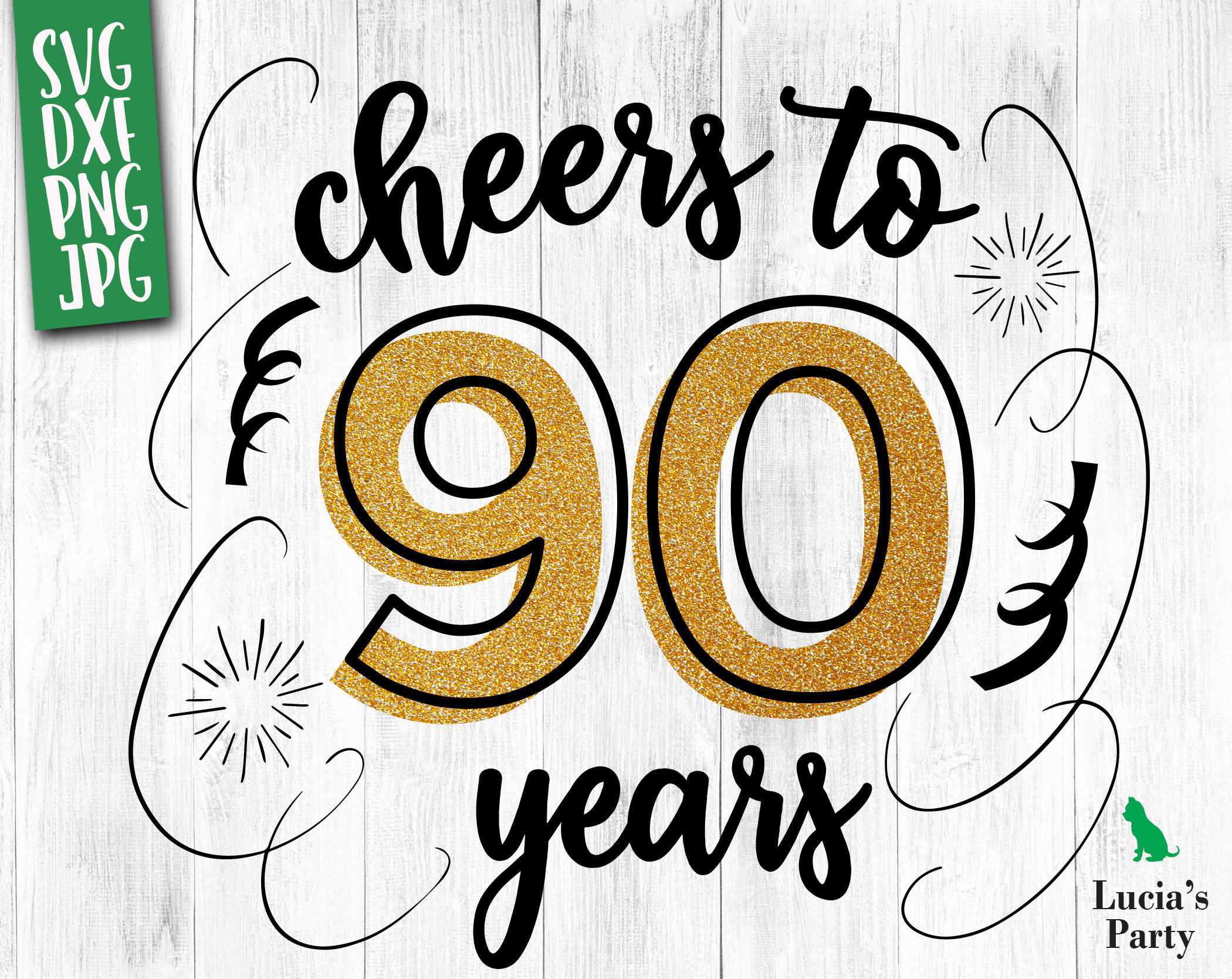 Cheers to 90 Years SVG 90th Birthday Svg for Girl 90 Birthday - Etsy Canada