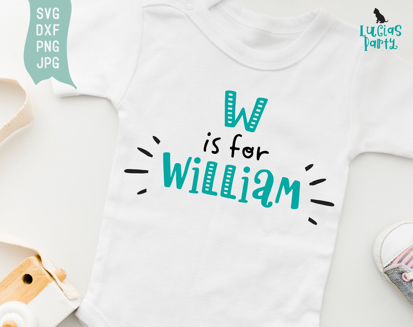 W is for William SVG Baby Name Onesie Svg Baby Girl Name | Etsy
