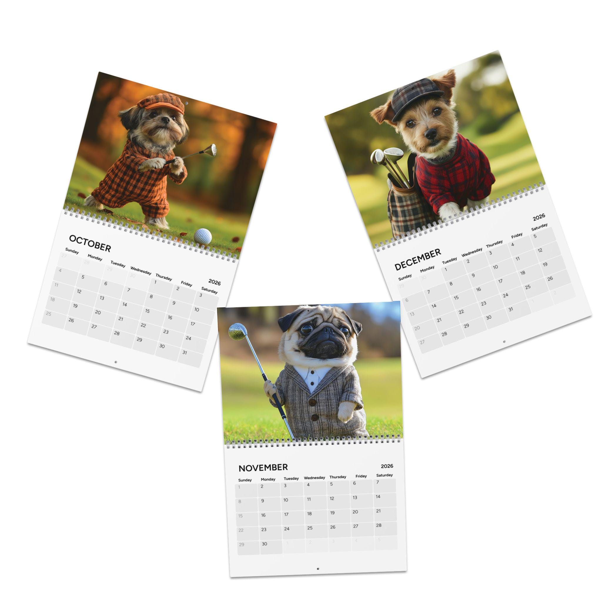 Funny Calendar 2026 | Dogs and Golf | White Elephant Gifts for Adults ...