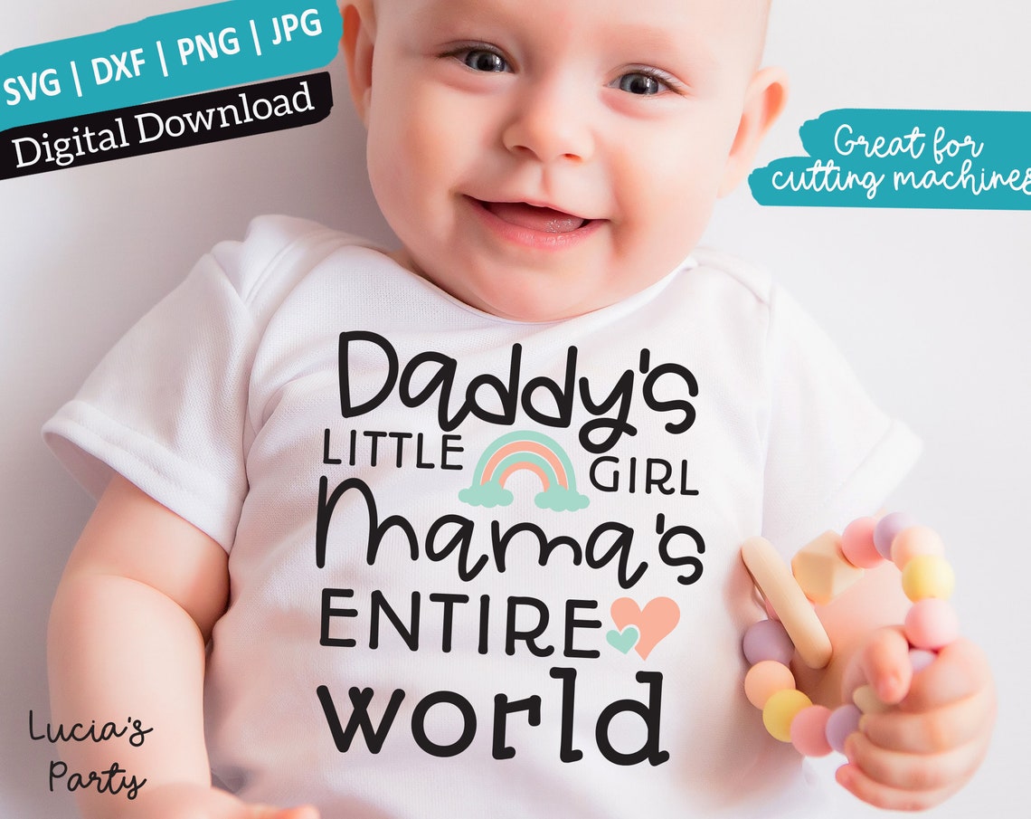 Daddys Little Girl Mamas Whole World SVG Daddy's Little - Etsy