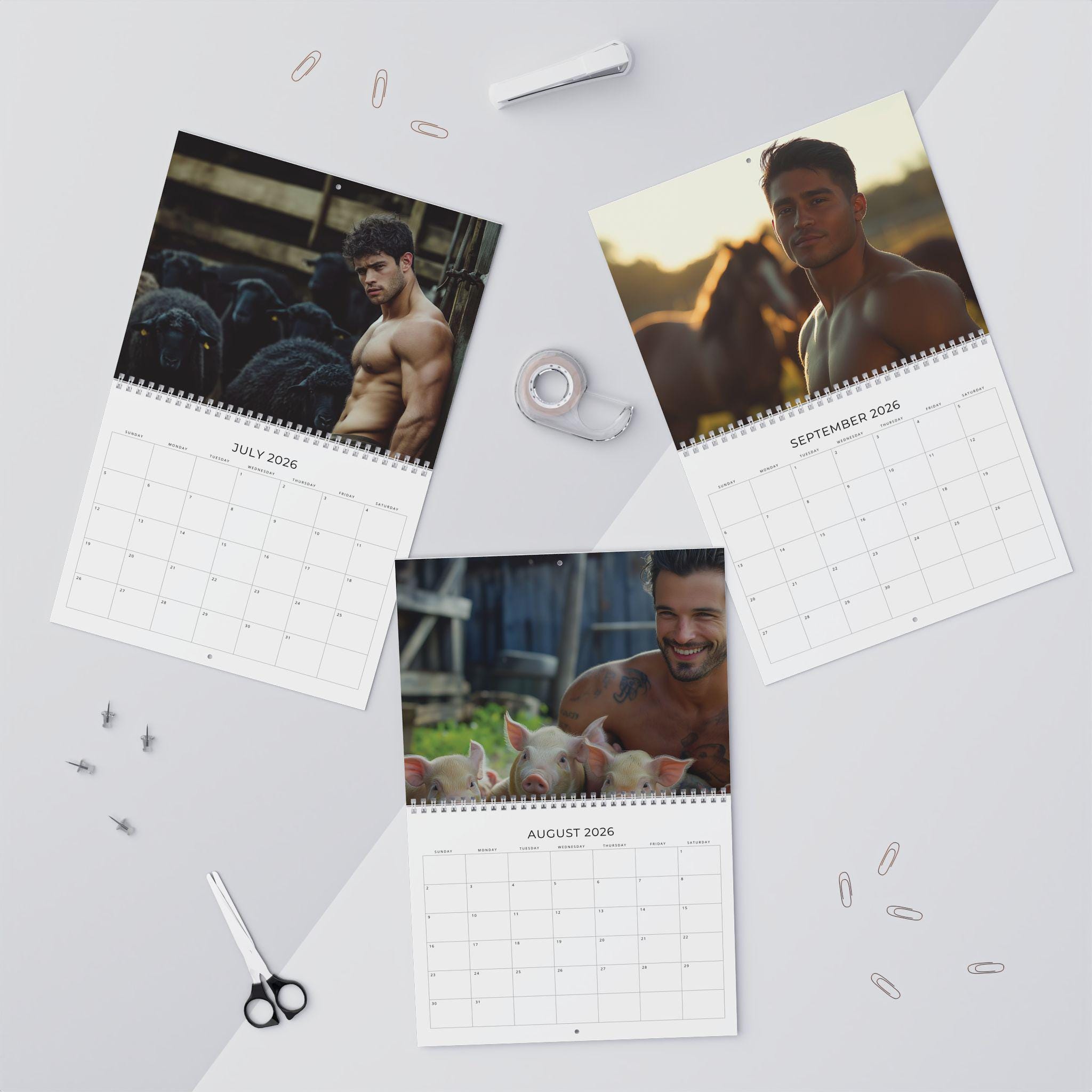 Funny Calendar 2026 | Hunks and Herds | White Elephant Gifts for Adults ...