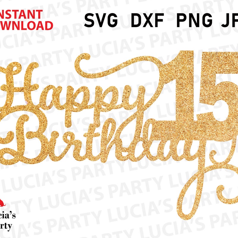 15 Cake Topper - Etsy