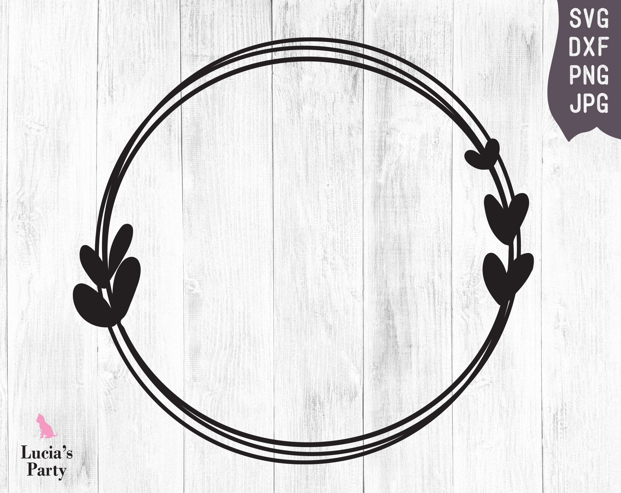 Círculo guija svg Circle Heart svg wreath svg cricut monogram | Etsy