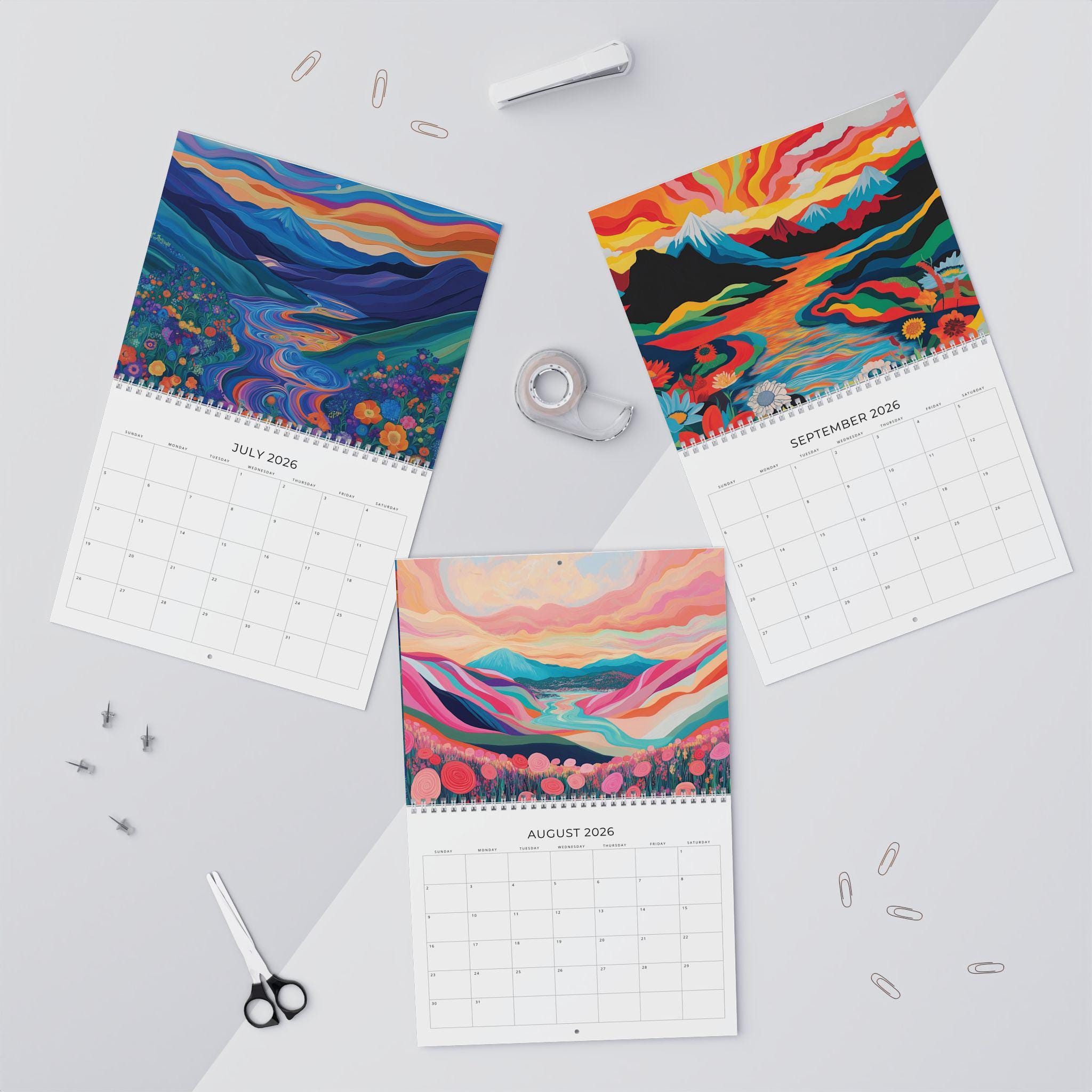 Mountain Landscape Wall Calendar 2026, Scenic Nature Yearly Planner ...