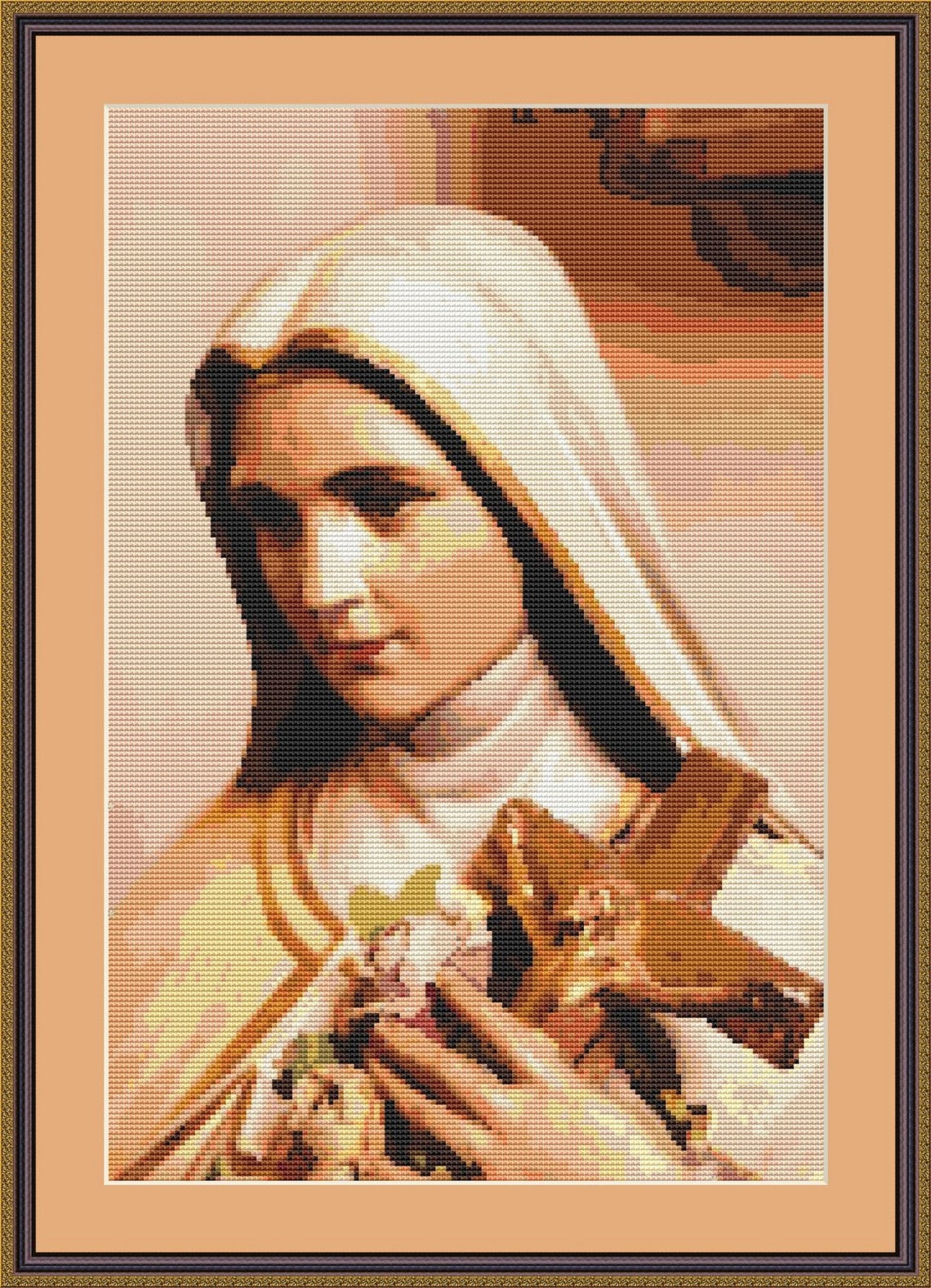 Virgin Mary Counted Cross Stitch Pattern PDF Down Load 451 - Etsy