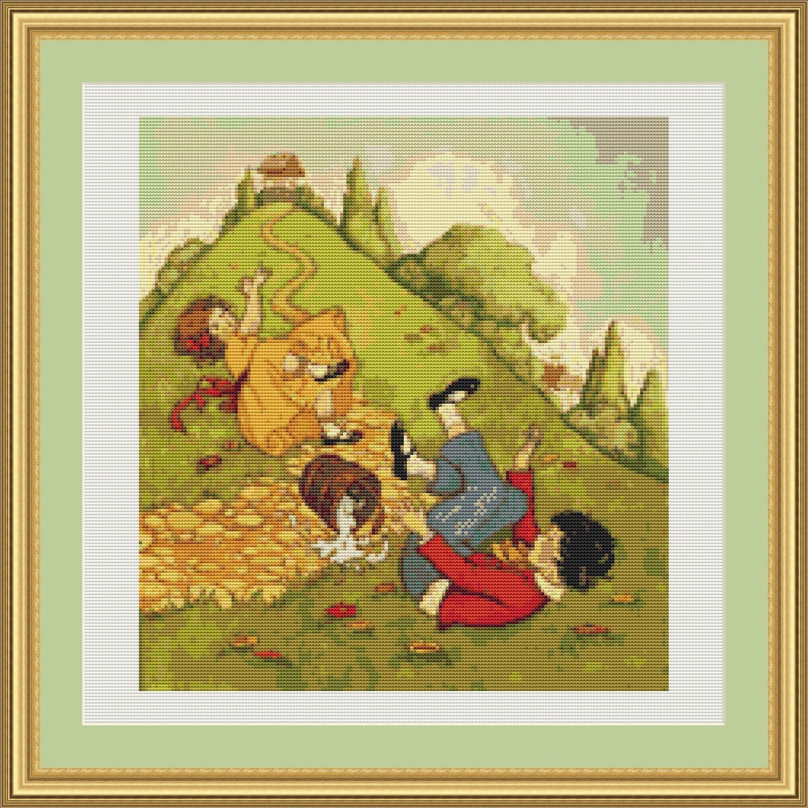 Jack and Jill Nursery Rhyme Counted Cross Stitch Pattern Chart - Etsy ...