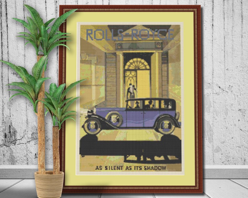 Rolls Royce Advertising Counted Cross Stitch Pattern Chart PDF Down ...