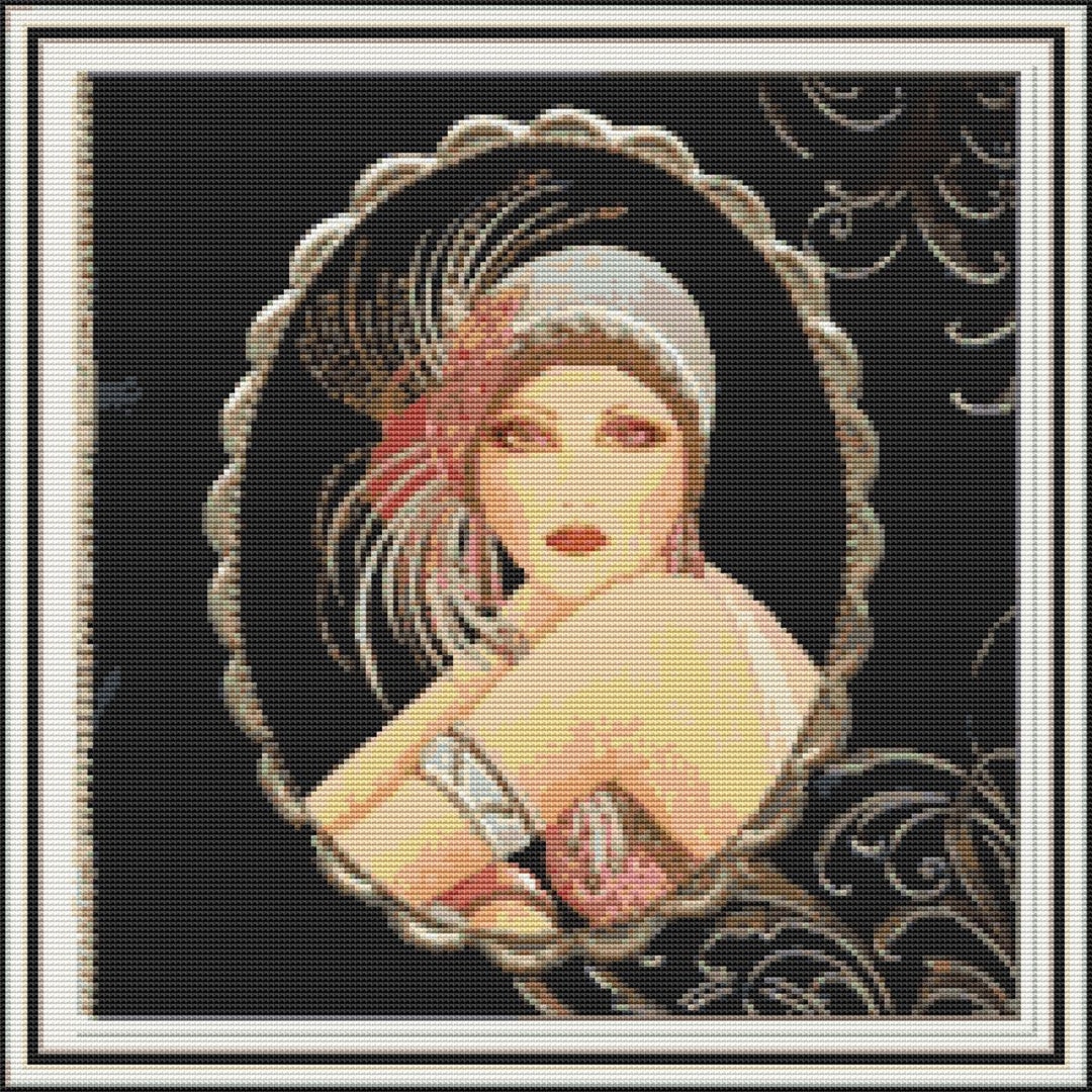 Flapper Lady Cross Stitch Pattern PDF Down Load 343 - Etsy